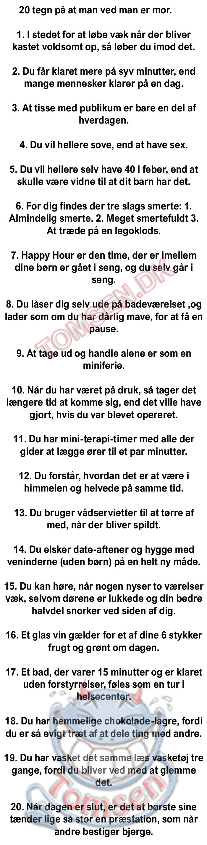 20 gode tegn på man er en mor ⋆ Tomsen